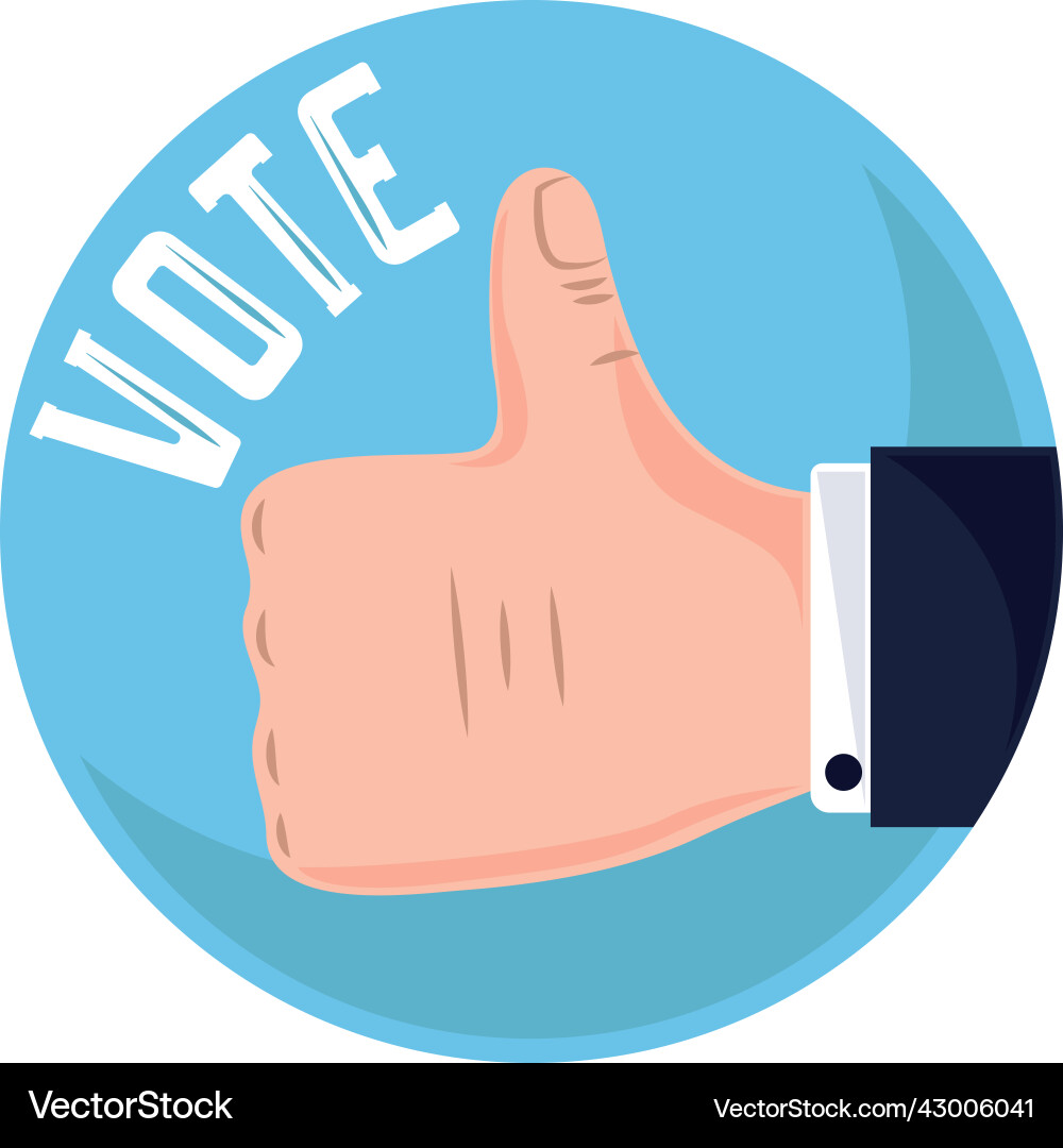 Elections vote button Royalty Free Vector Image