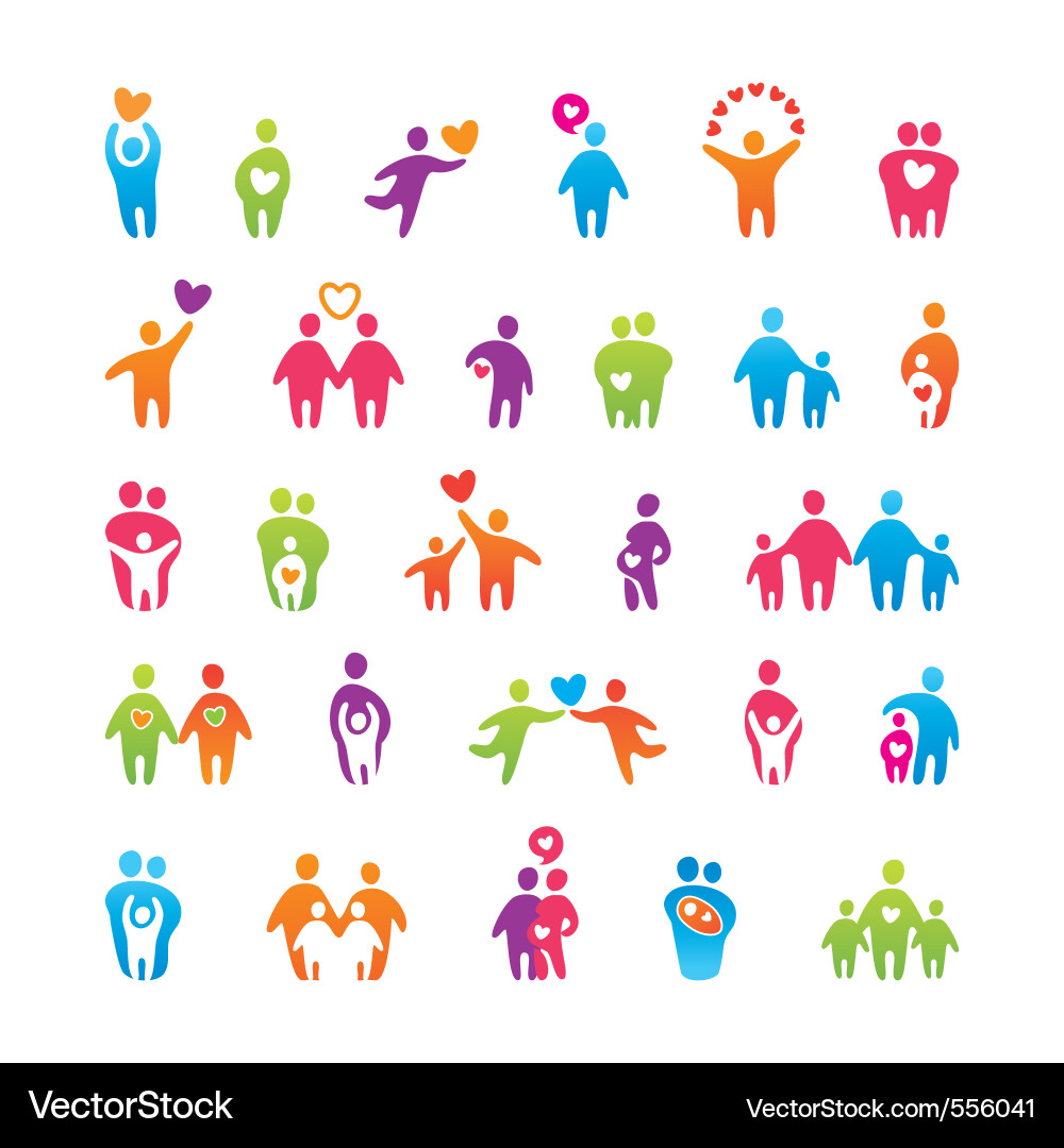Family Icons Set Royalty Free Vector Image - VectorStock