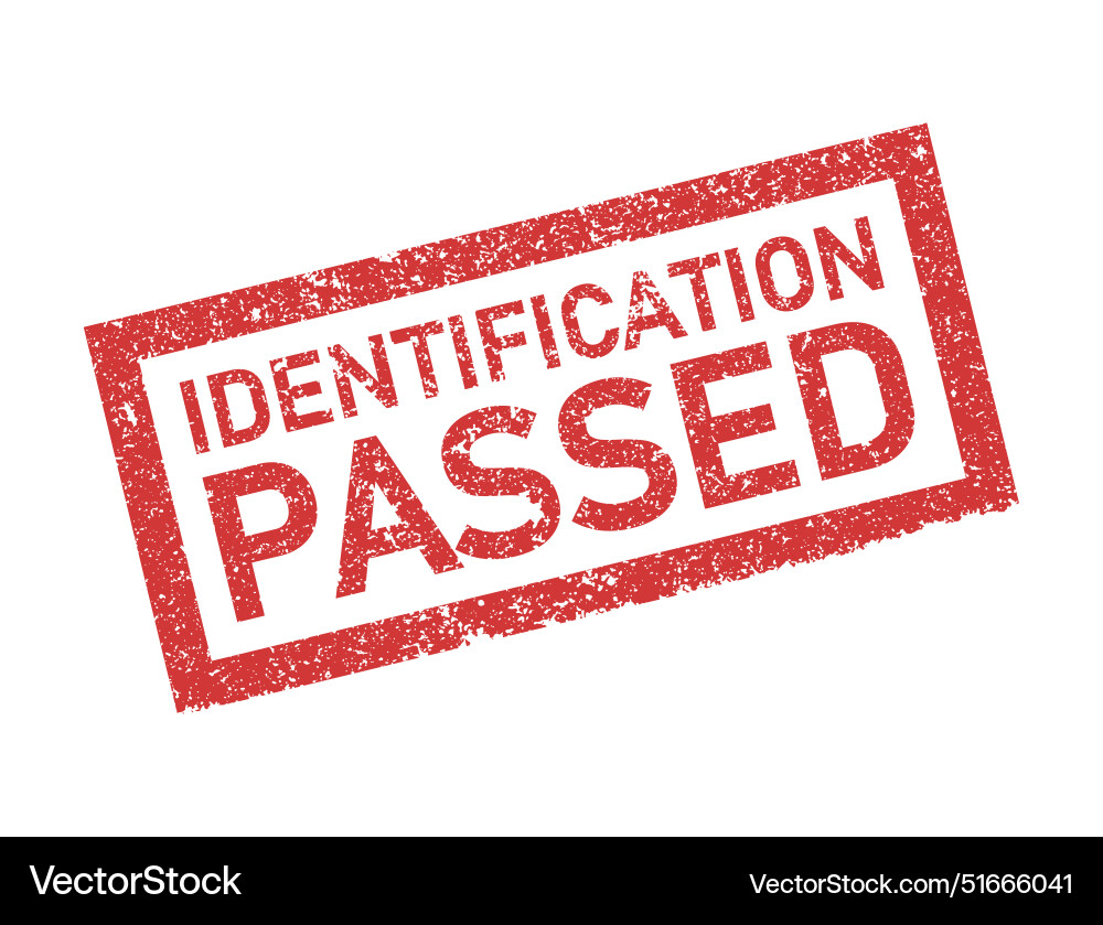 Identification passed red stamp grange mark Vector Image