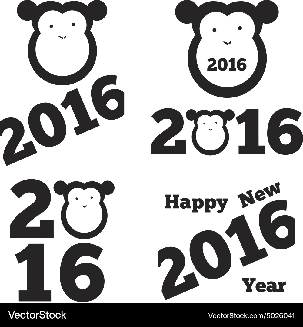 Set of 2016 year Royalty Free Vector Image - VectorStock