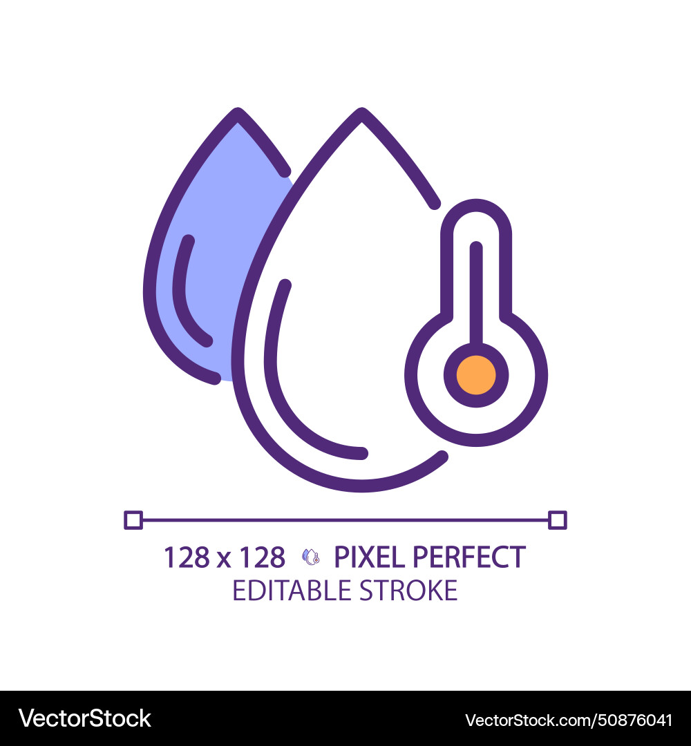 Water temperature rgb color icon Royalty Free Vector Image