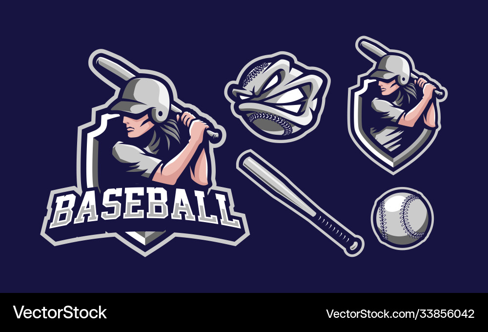 Baseball girl mascot logo design Royalty Free Vector Image