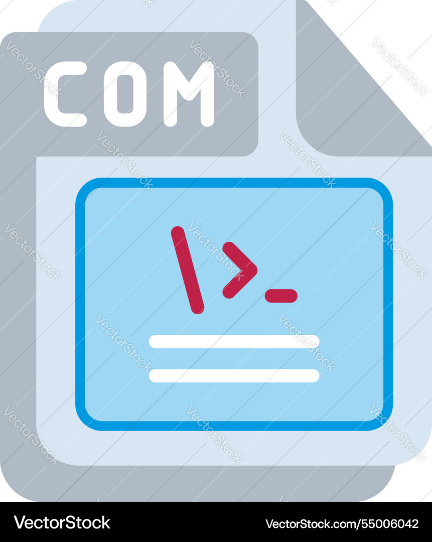 Com flat icon design Royalty Free Vector Image