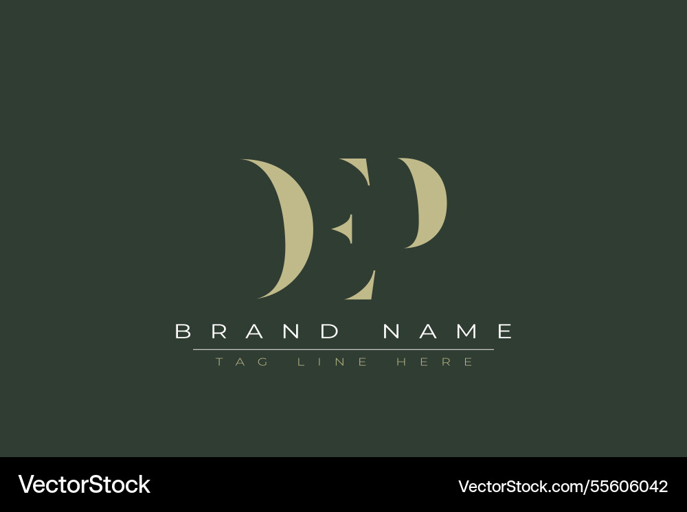 Dep abstract letter logo design Royalty Free Vector Image