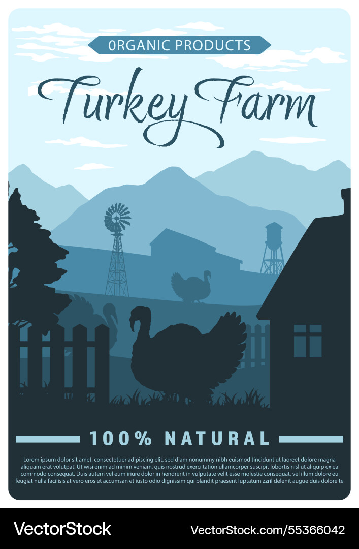 Explore a stunning turkey farm Royalty Free Vector Image