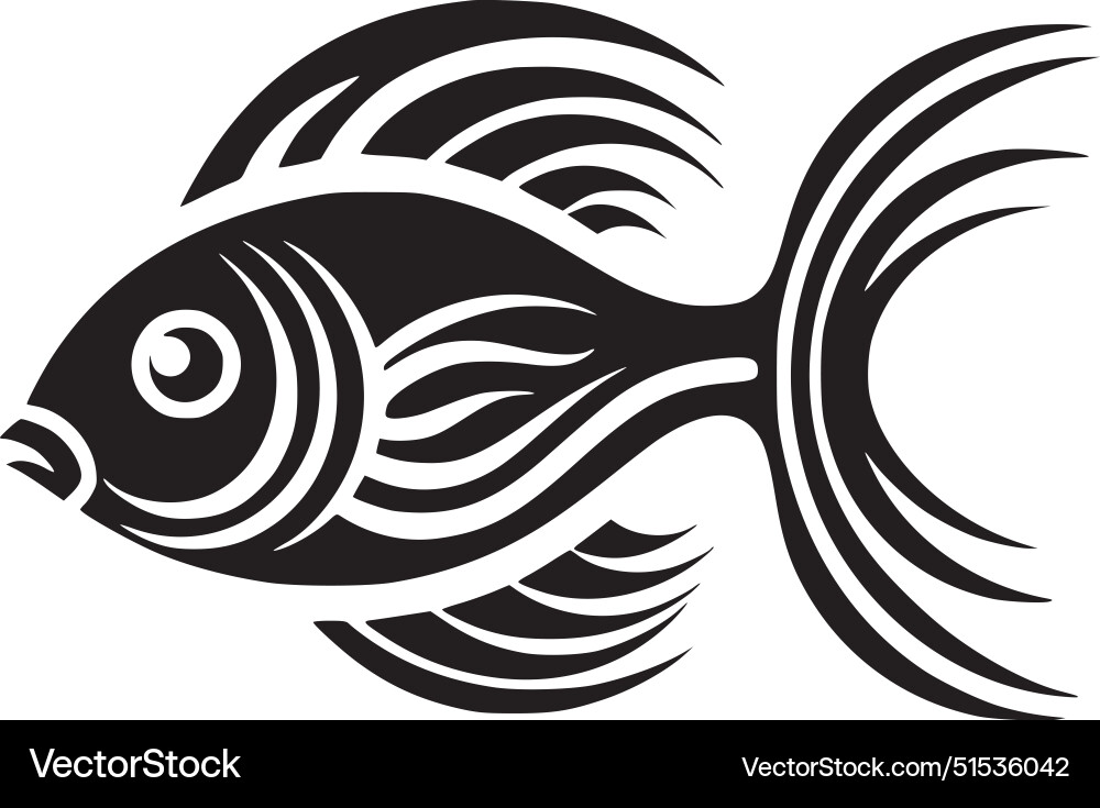 Fish - black and white Royalty Free Vector Image