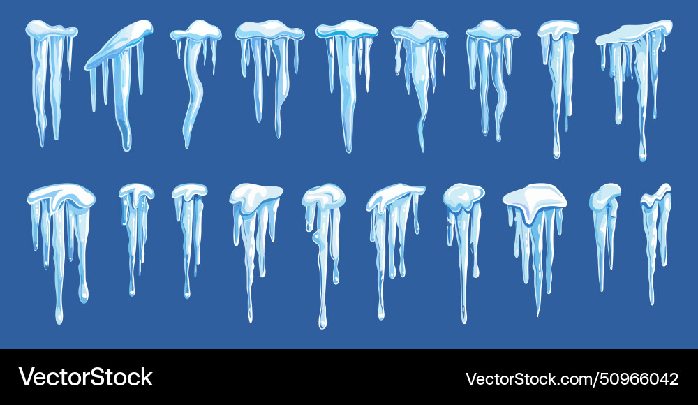Icicles cartoon elements winter icicle frozen Vector Image
