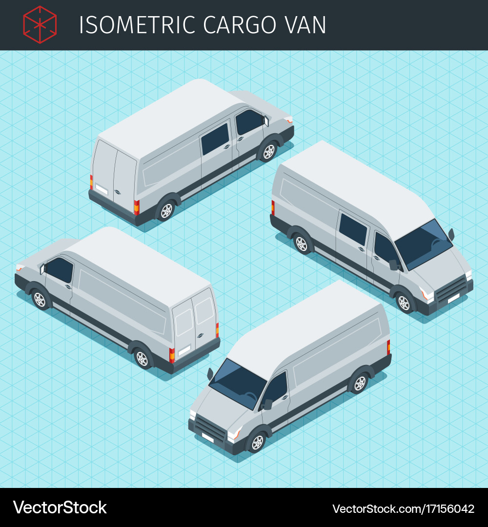 Isometric Cargo Van Royalty Free Vector Image - VectorStock