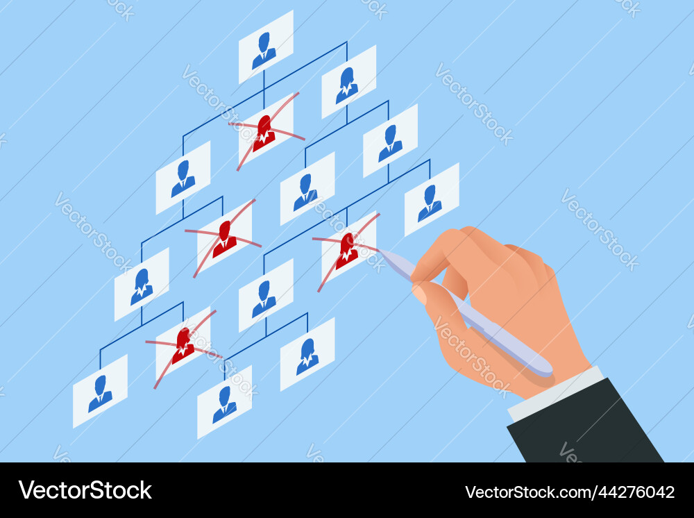 Isometric organisational restructuring staff Vector Image