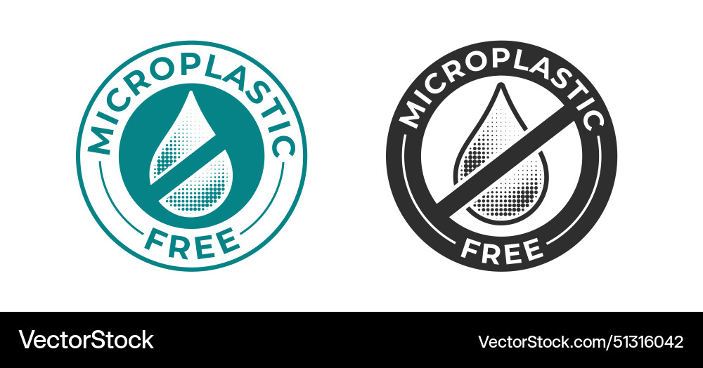 Microplastic free icons for eco friendly Vector Image
