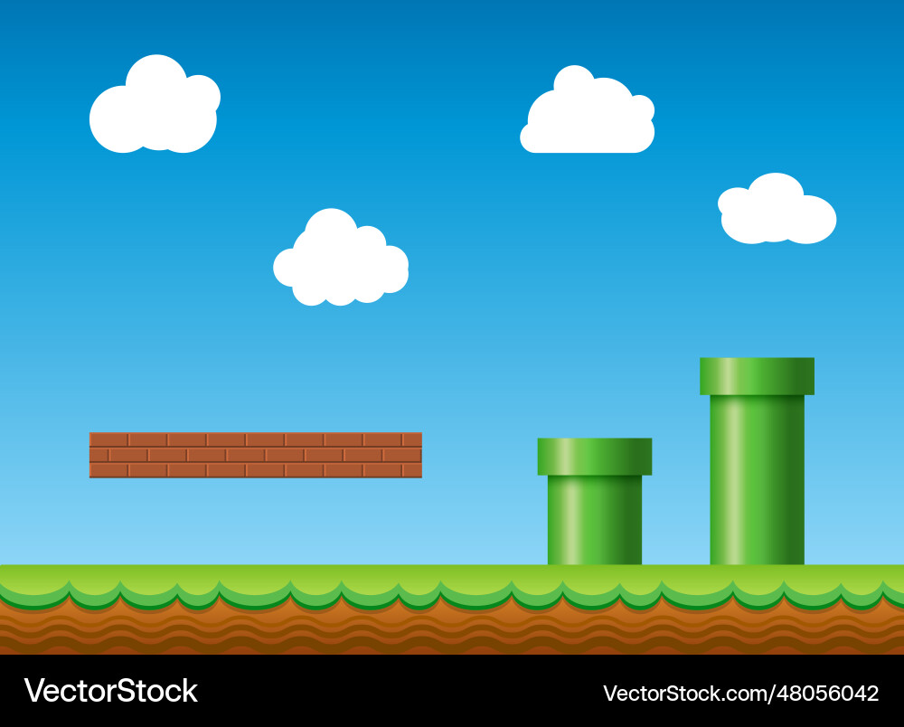 Old retro video game background classic Royalty Free Vector