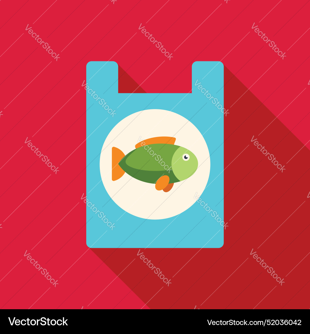Plastic bag containing fresh fish from Royalty Free Vector