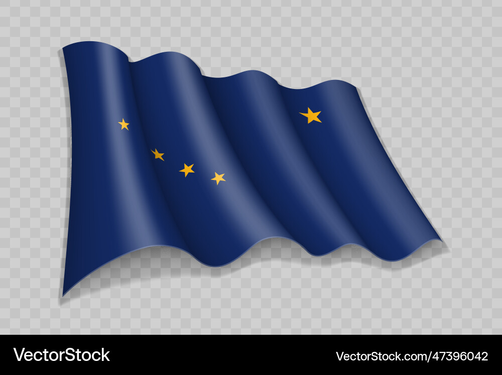 Realistic Alaskan Flag Wave Royalty Free Vector Image