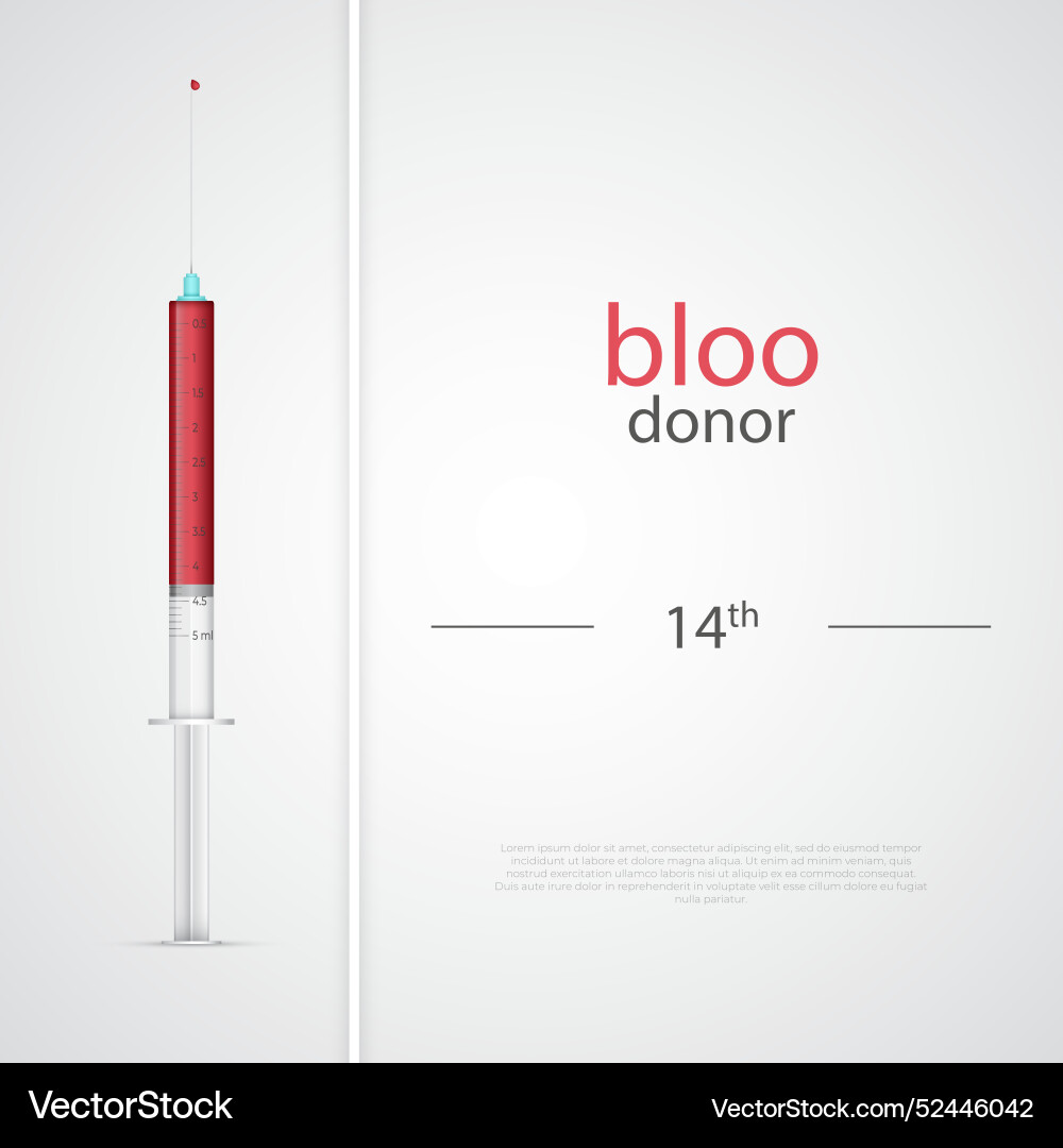 Realistic world blood donor day Royalty Free Vector Image