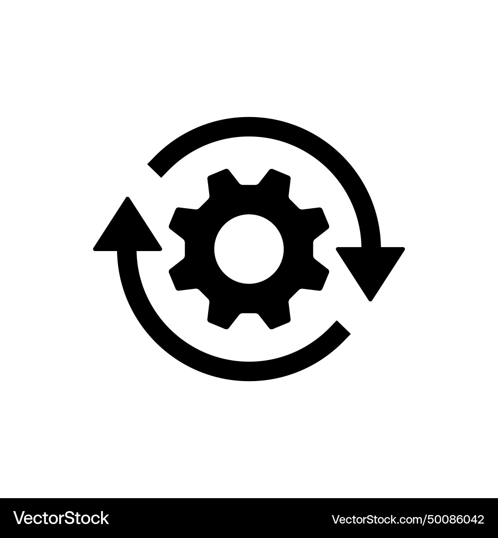 Workflow Process - Gear Cog Icon – Royalty-Free Vector | VectorStock