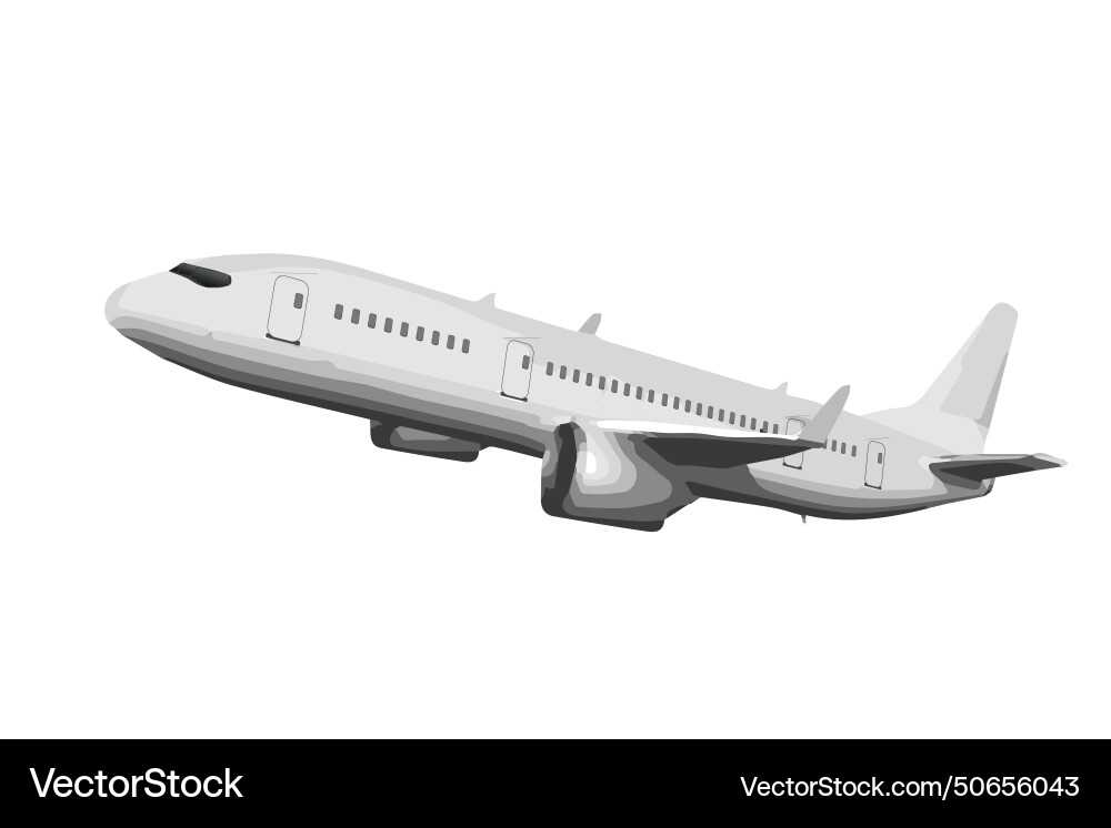 3d white abstract airliner take off Royalty Free Vector