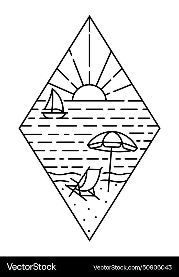 Beautiful nature line art Royalty Free Vector Image