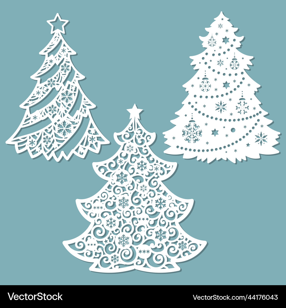 Christmas Tree Cutout Templates Royalty Free Vector Image