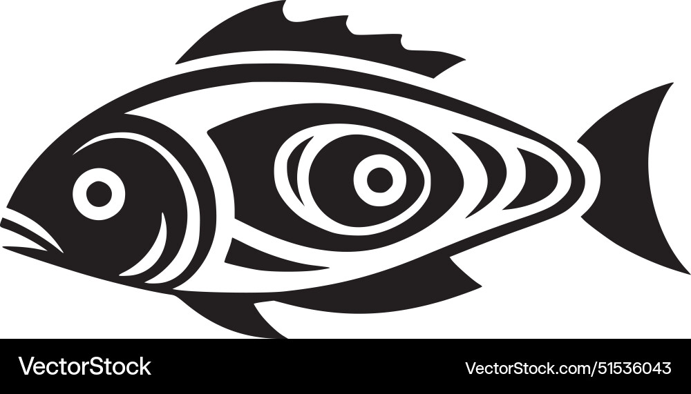 Fish - black and white isolated icon Royalty Free Vector