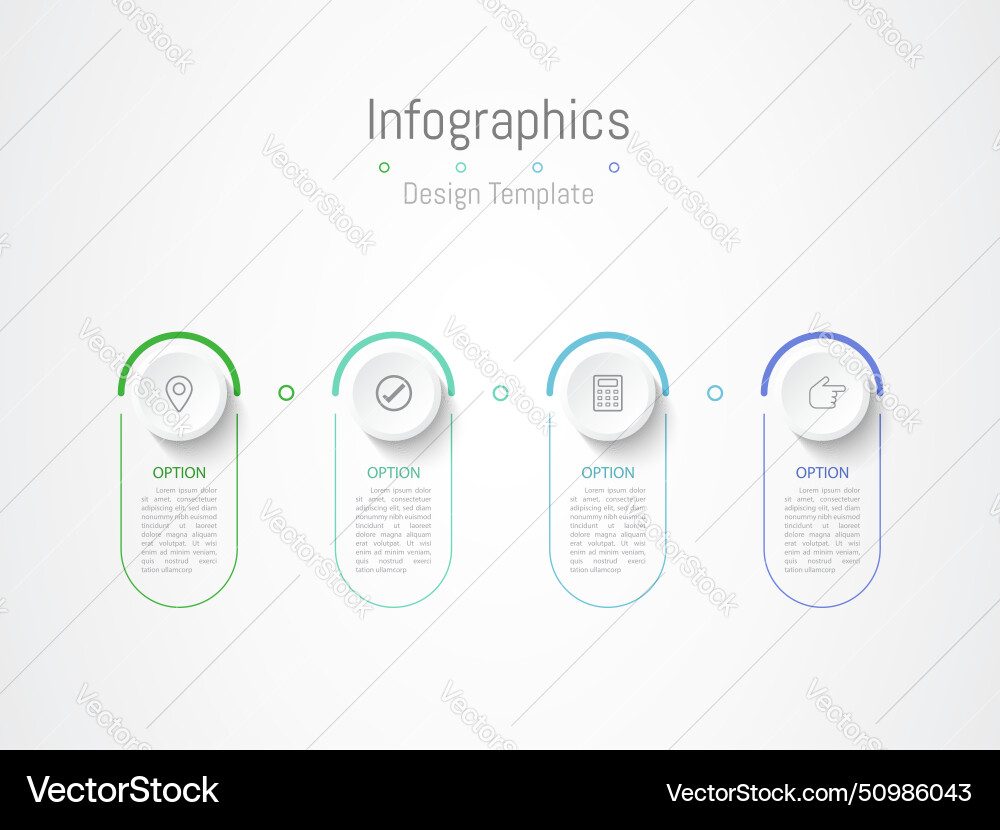Infographic 4 options design elements Royalty Free Vector