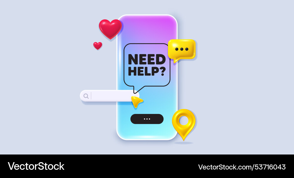 Need help symbol support service sign social Vector Image
