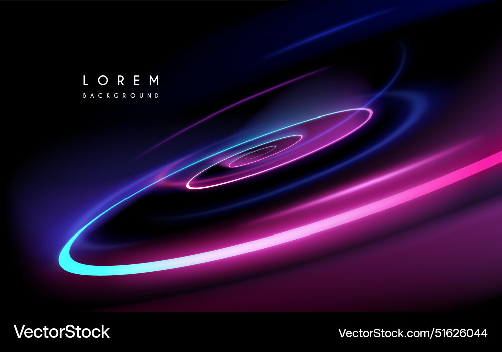 Abstract neon light spiral effect Royalty Free Vector Image