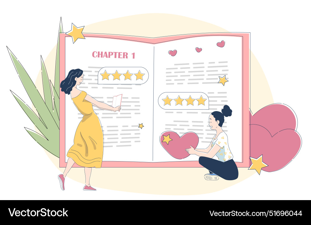 Book review concept Royalty Free Vector Image - VectorStock