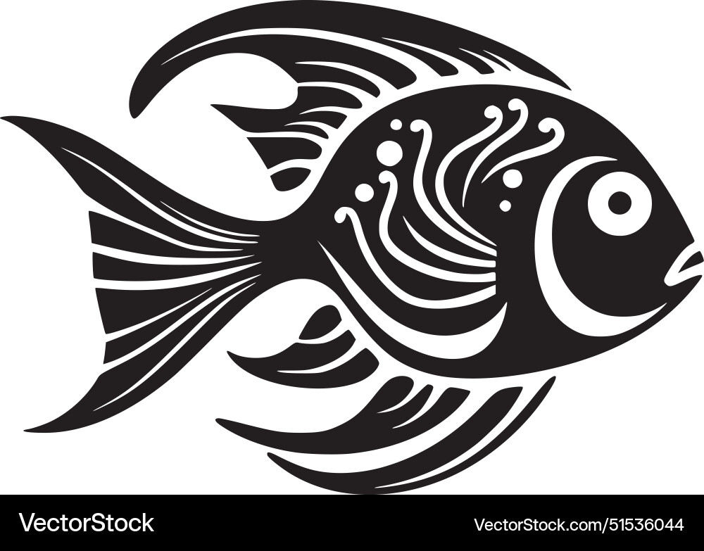 Fish - black and white isolated icon Royalty Free Vector
