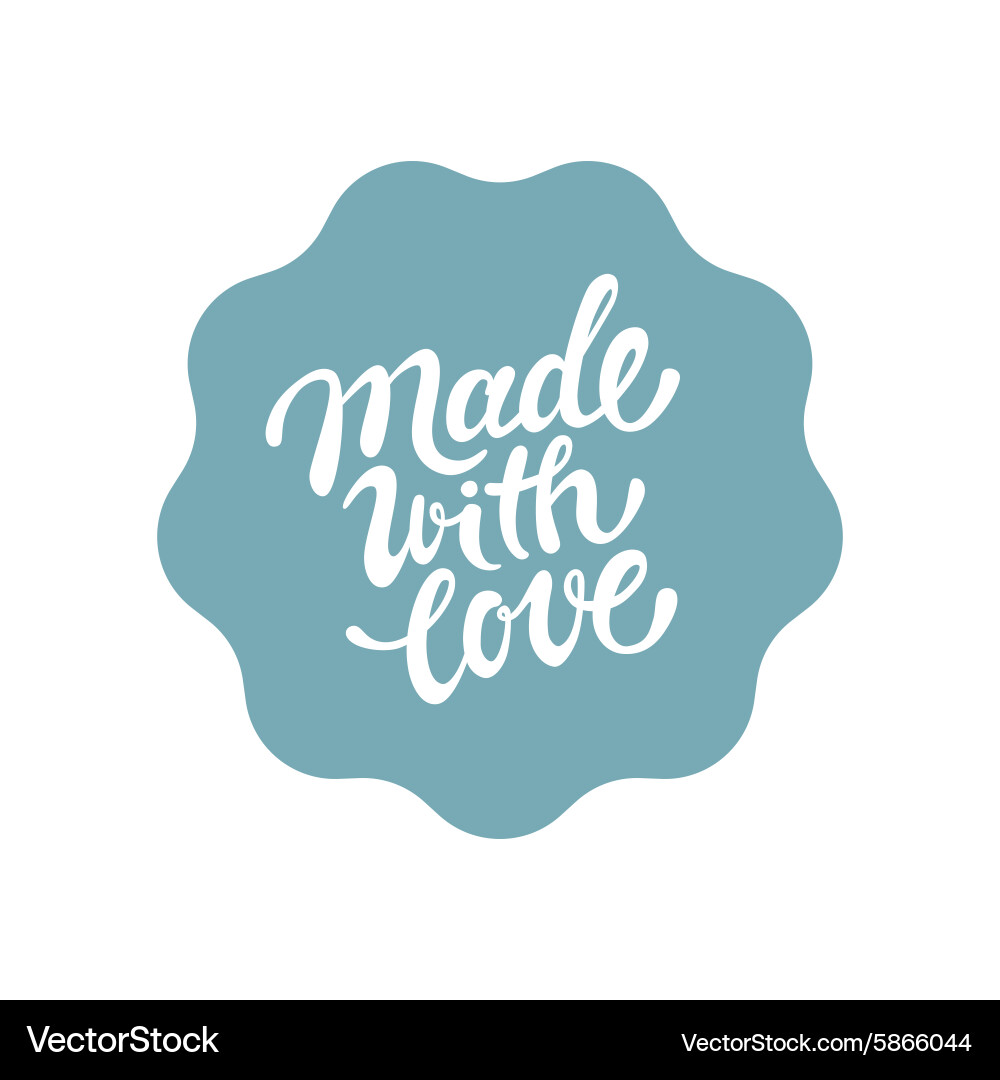 Label and badge with hand-lettering type Vector Image