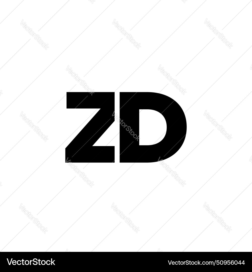 Letter z and d zd logo design template minimal Vector Image