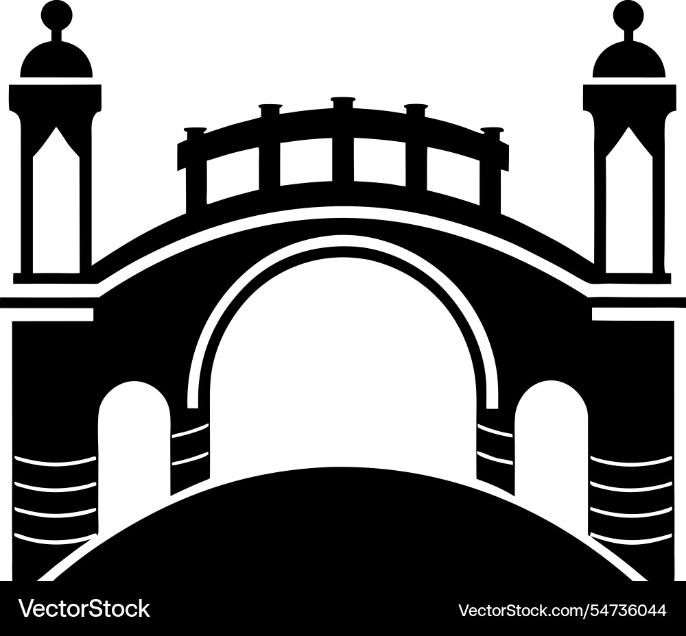 Majestic stone bridge silhouette for architecture Vector Image