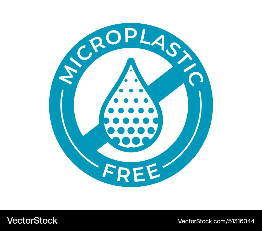 Microplastic free icon of biodegradable Royalty Free Vector