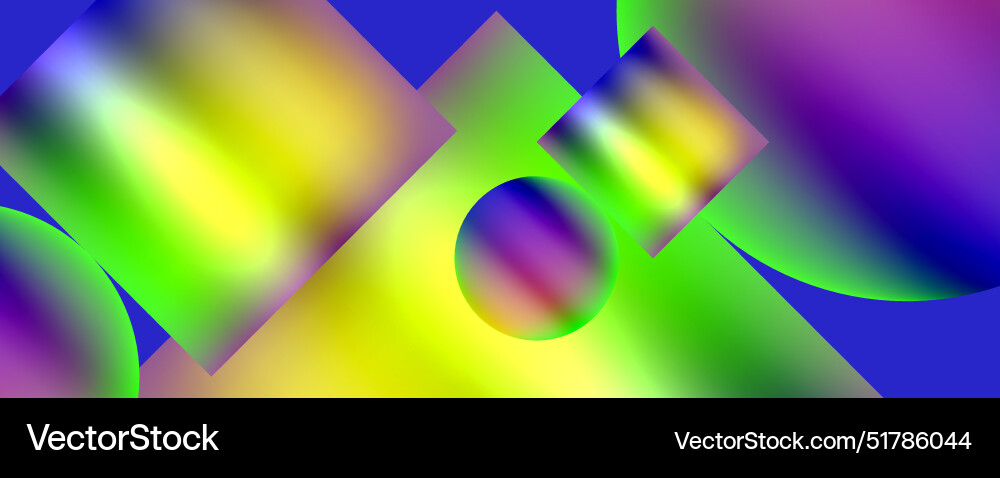 Neon color abstract geometric shapes background Vector Image