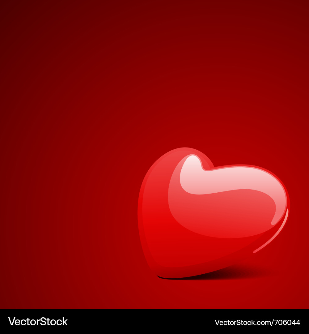 Red glossy heart Royalty Free Vector Image - VectorStock