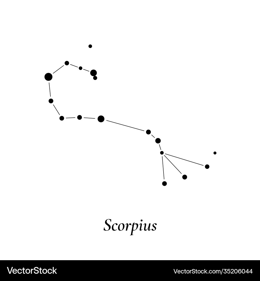 Scorpius sign stars map zodiac constellation Vector Image
