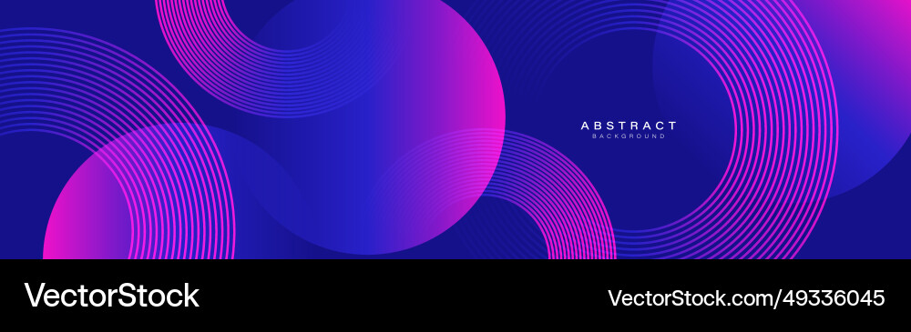 Blue and purple abstract banner with circular Vector Image