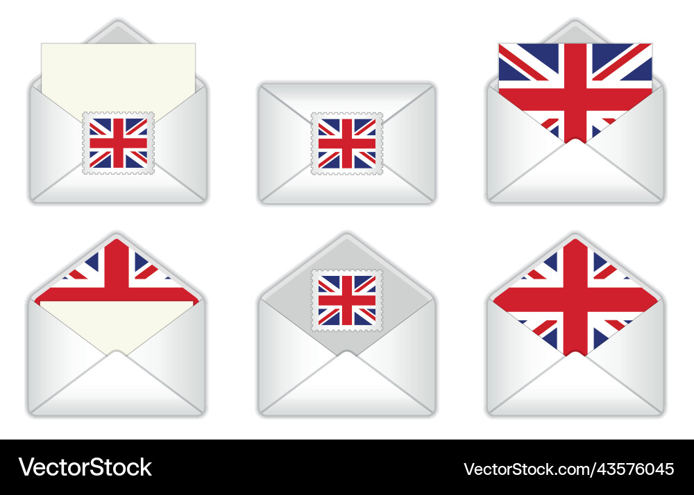 Britain flag in the envelope Royalty Free Vector Image