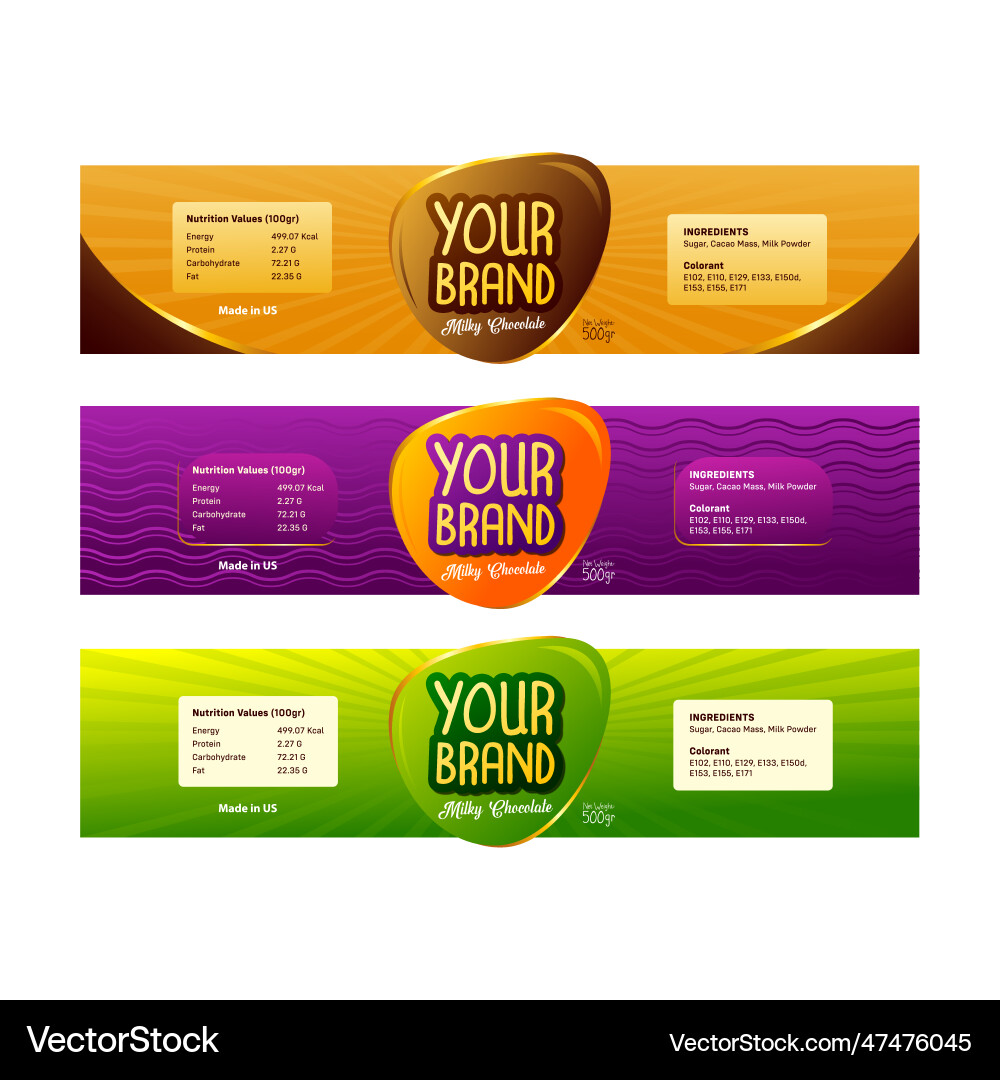 Candy and chocolate label collection design Vector Image