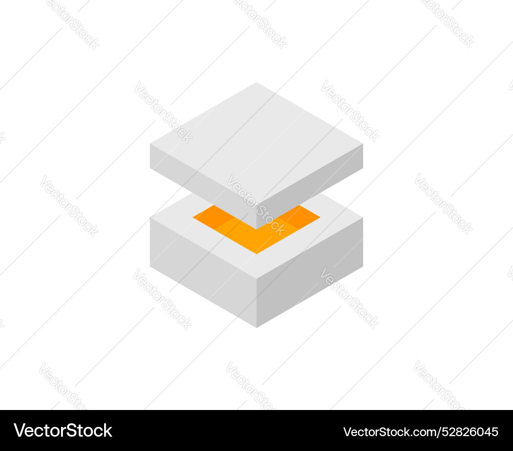 Cube logo geometric design box logotype company Vector Image