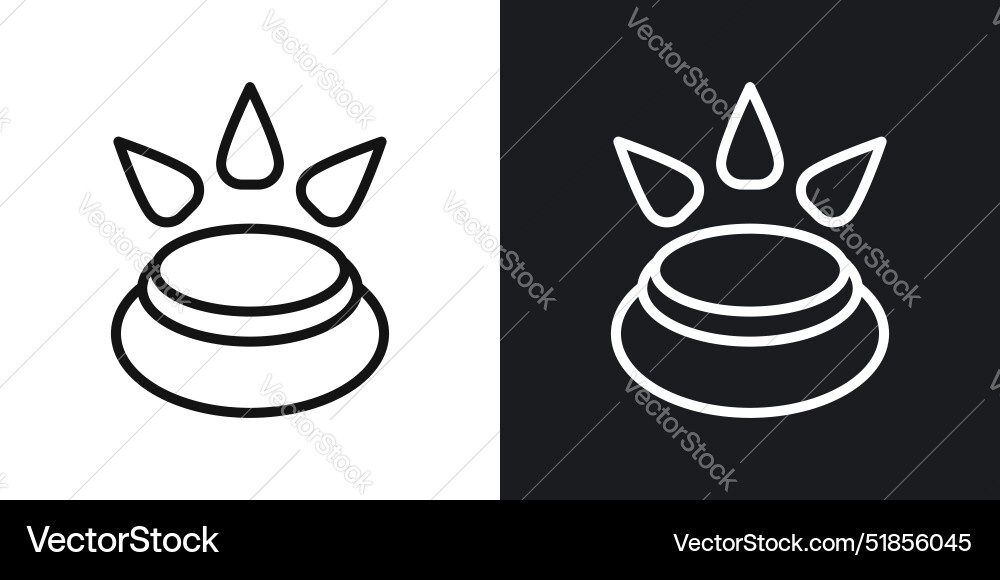 Fire burner icon set in black and white outlines Vector Image