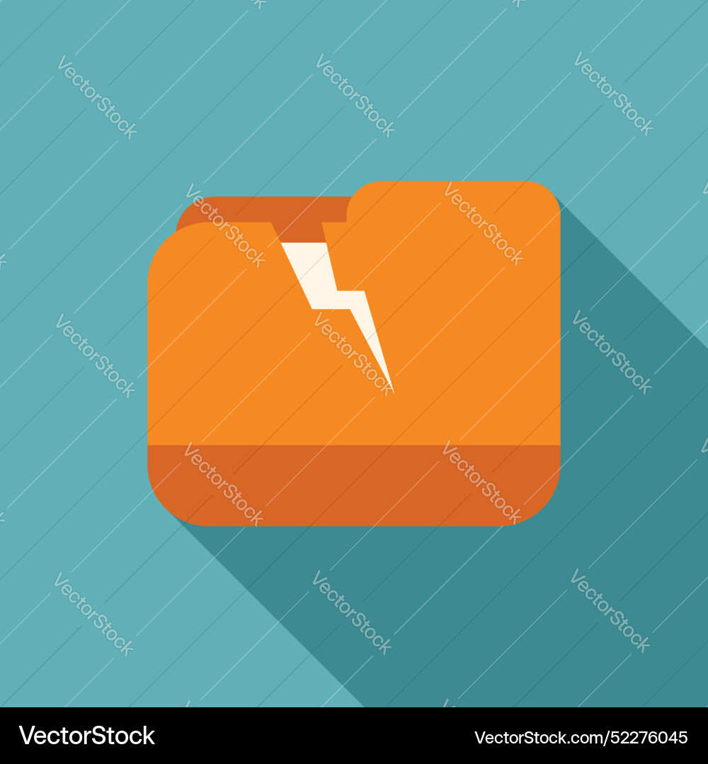 Folder icon is experiencing a failure with crack Vector Image
