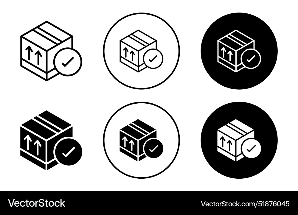 Order receive icon outline flat Royalty Free Vector Image