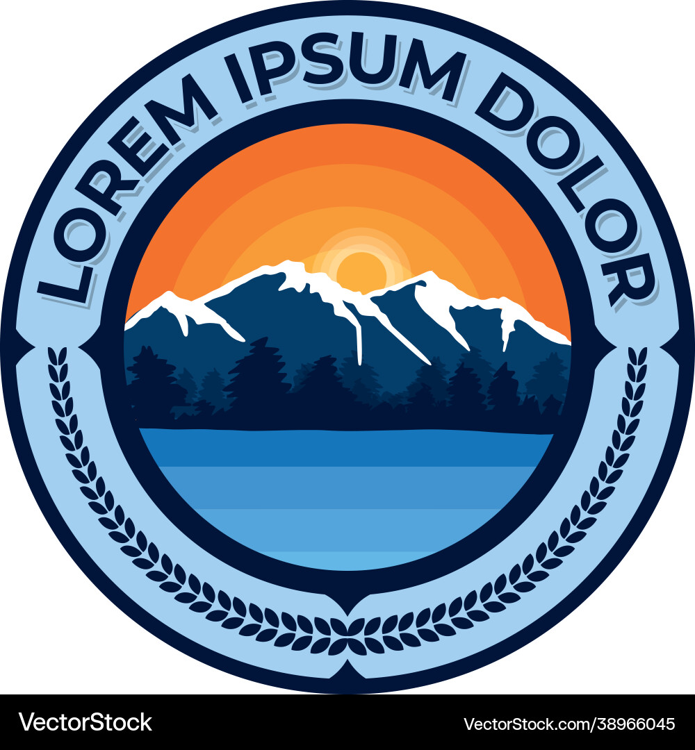 Outdoor badge design landscape Royalty Free Vector Image