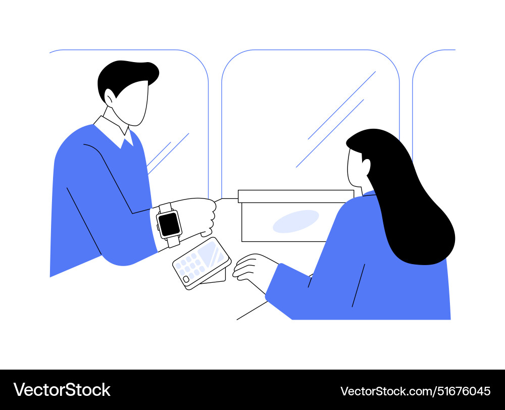 Paying with smartwatch isolated cartoon Royalty Free Vector