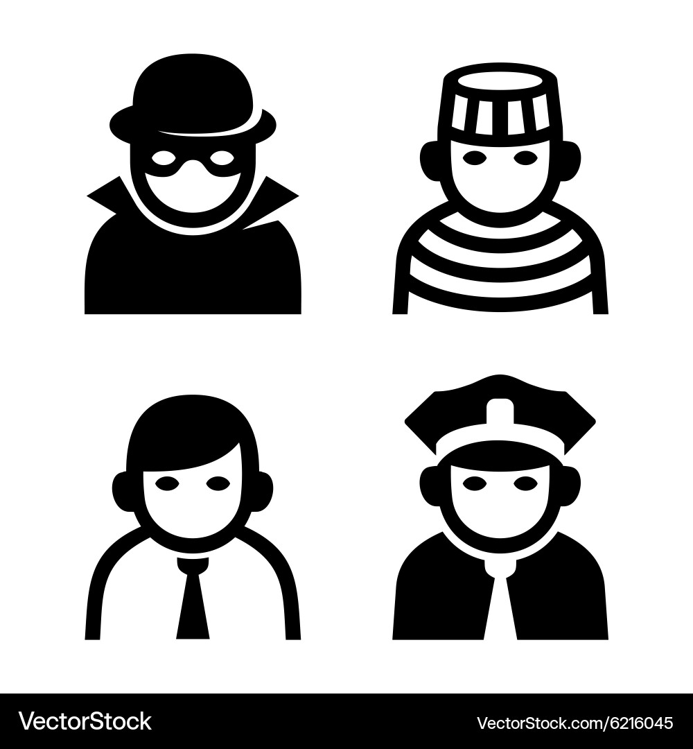 Police & Prison Icon Set Royalty Free Vector Image