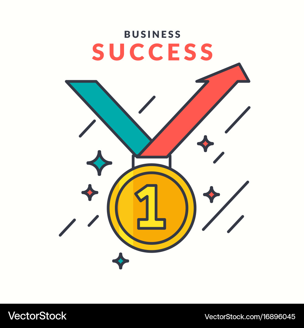 Poster business success modern flat graphics Vector Image