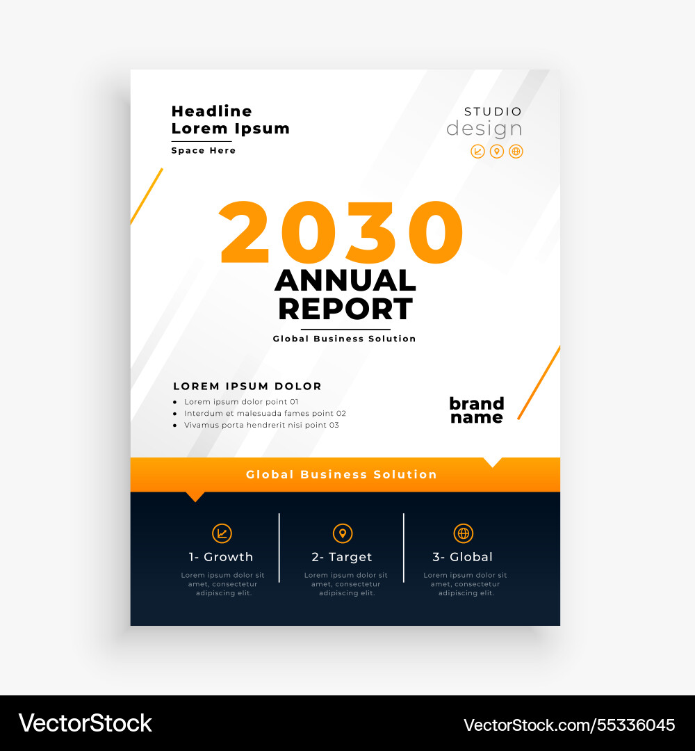 Professional annual report magazine layout Vector Image