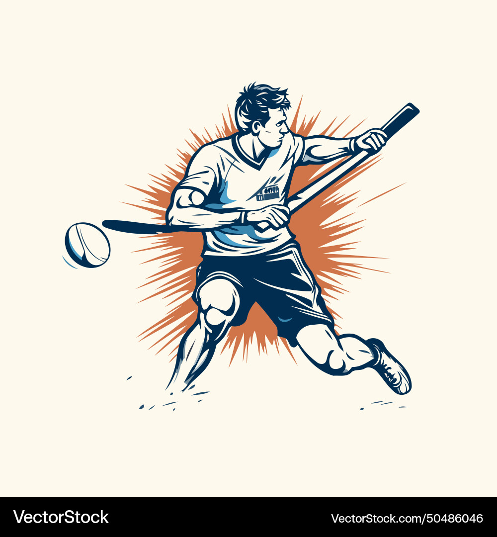 A baseball player hitting ball with bat Royalty Free Vector