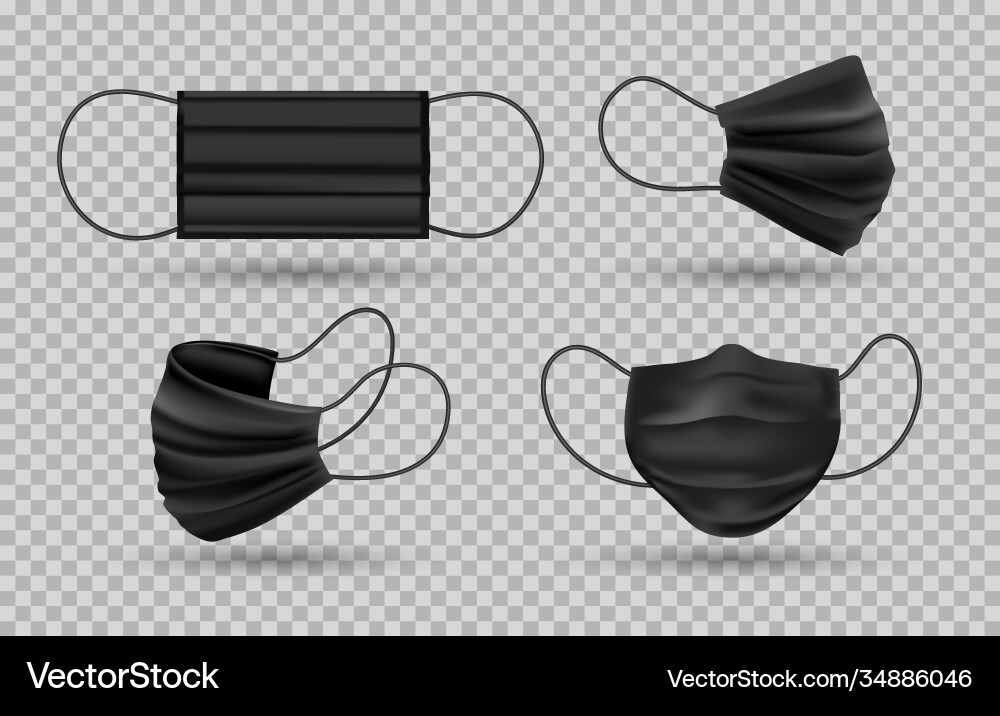Black medical face mask Royalty Free Vector Image