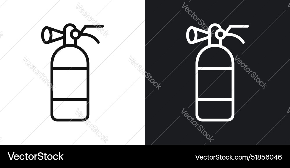 Fire extinguisher icon set in black and white – Royalty-Free Vector ...